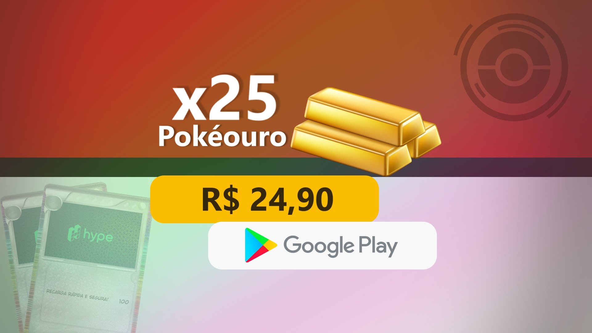 Pokémon TCGP - 25 Pokéouros com Google Play | Hype Games