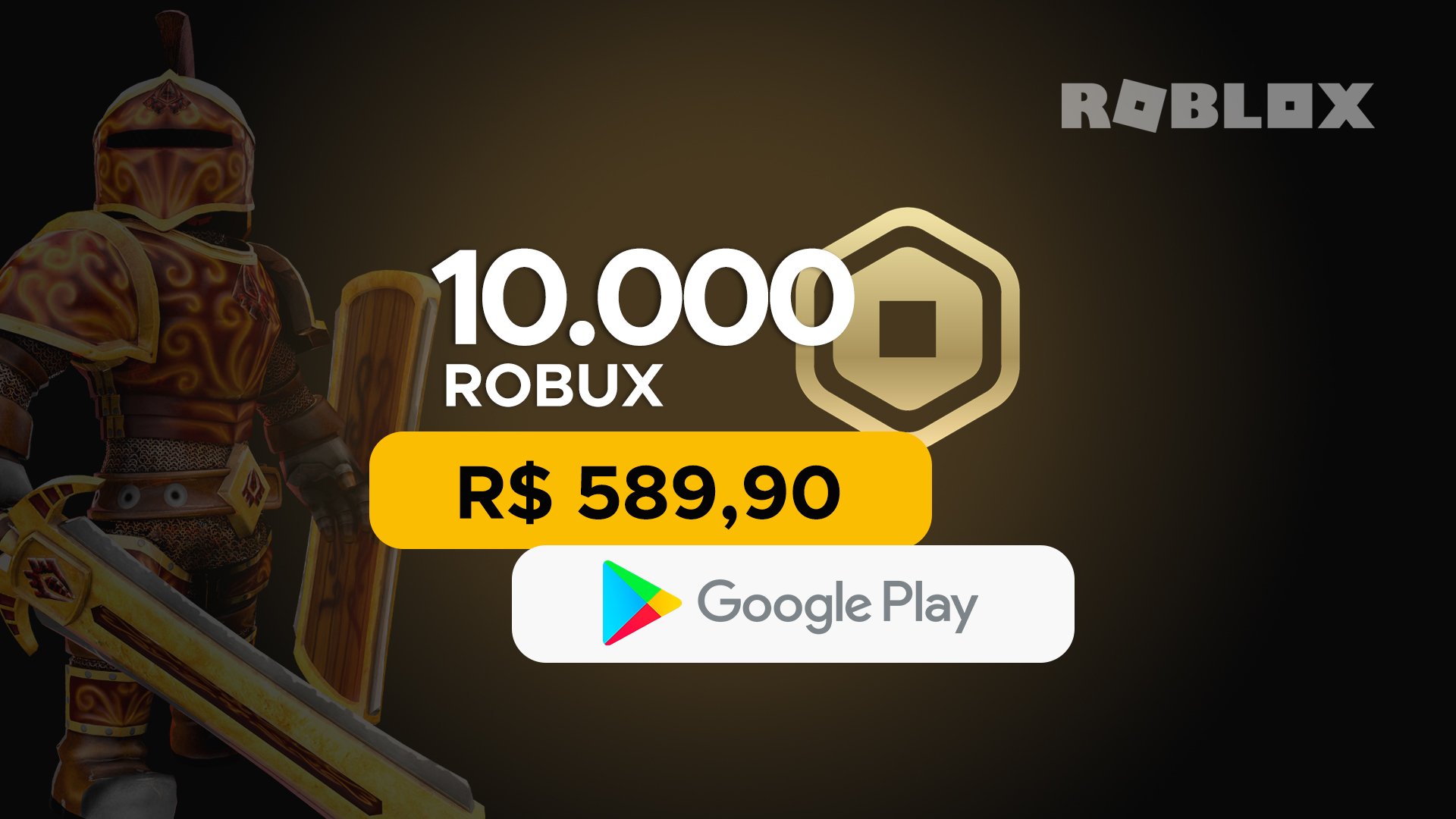 Roblox - 10.000 Robux com Google Play | Hype Games