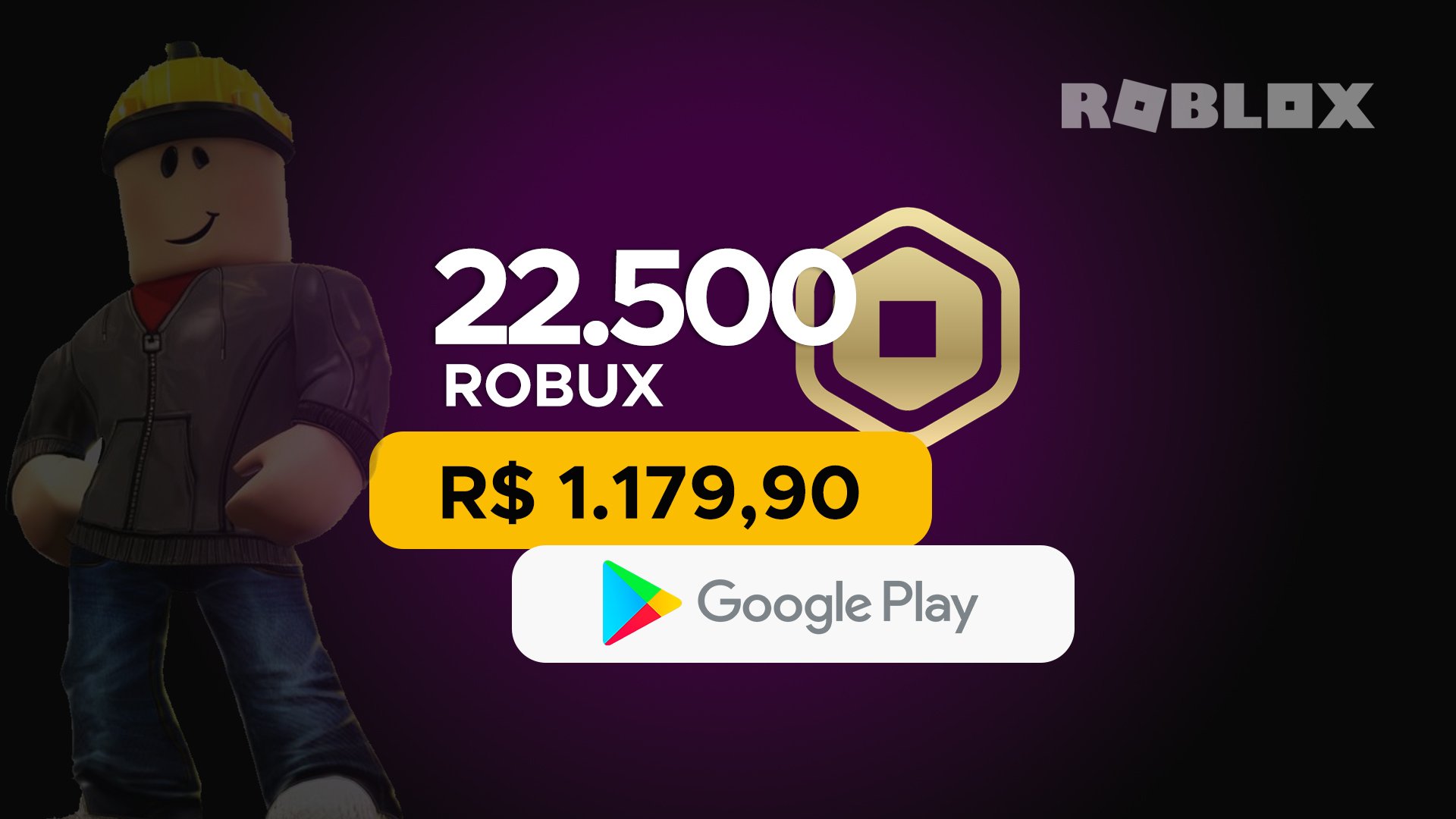 Roblox - 22.500 Robux com Google Play | Hype Games